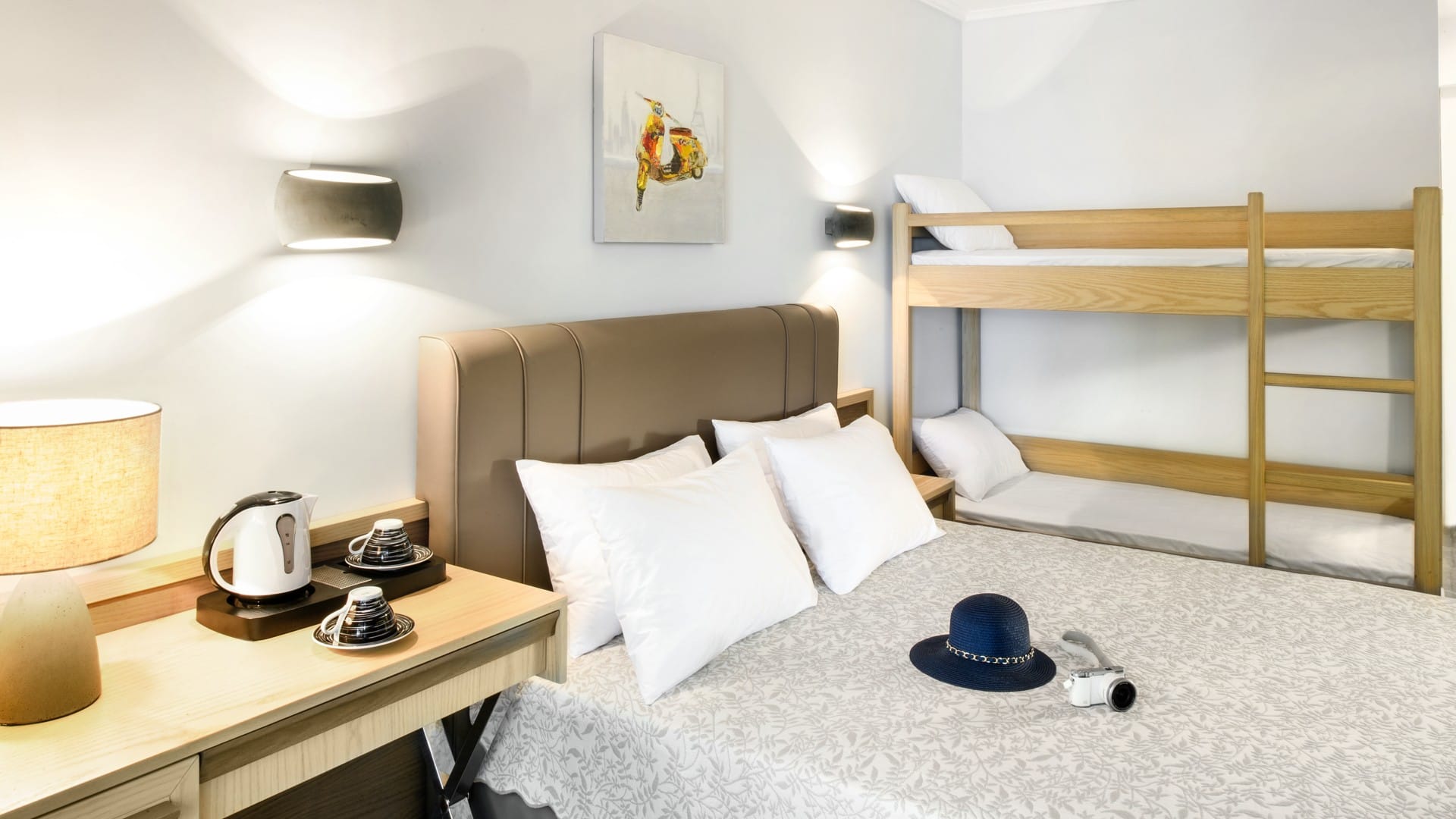 Double with Bunk Bed Pool View I Philoxenia Hotel | Philoxenia Hotel